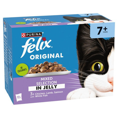 Felix Original Senior 7+ Mixed Selection in Jelly Wet Cat Food 12x85g ...