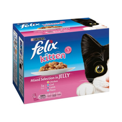 Felix Pouch Kitten Cij Fish & Meat Selection Mvp 12x100g (Pack of 4 ...
