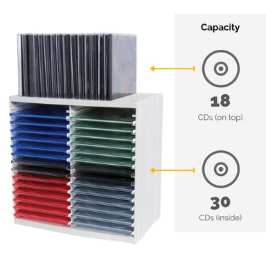 Fellowes CD Storage Shelves for 48 CDs CD Spring Home and Office Desk ...