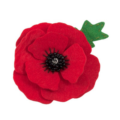 FELT KIT POPPY - Felt Decoration Kit: Poppy Brooch - Trimits