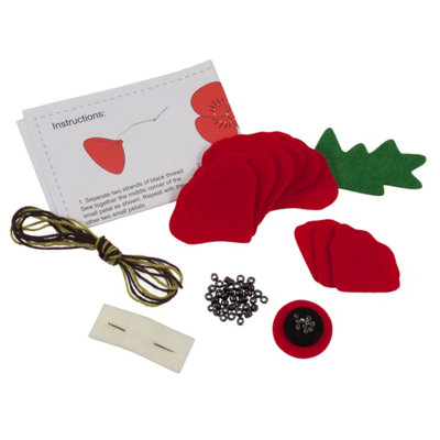FELT KIT POPPY - Felt Decoration Kit: Poppy Brooch - Trimits