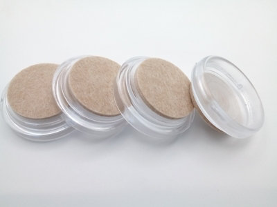Felted Large Clear GPPS Castor Cups- Pack of 4
