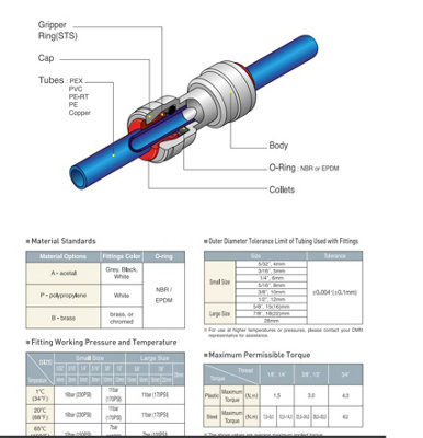 Female BSP Tap to Pushfit Adapter - 3/4" BSP x 10mm PF - DMFit AFAB1009FM1