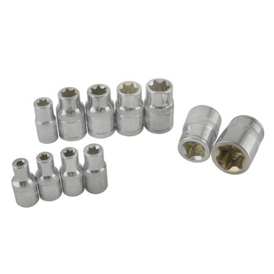 Female E Torx Star Sockets E4 - E18 1/4" and 3/8" Drive and Spanners E6 ...