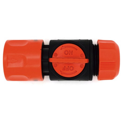 Female In-Line Hose Connector with Built-in Valve for Join Garden Hose ...