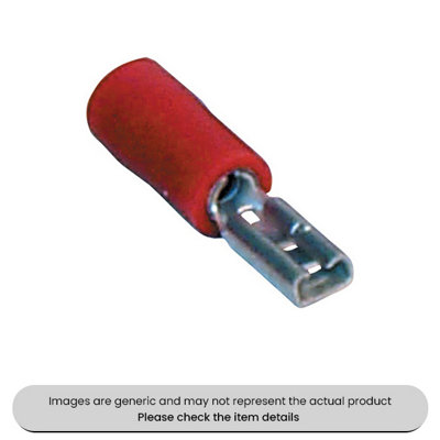 Female Red Spade Terminals & Connectors 6.3MM Pack of 100