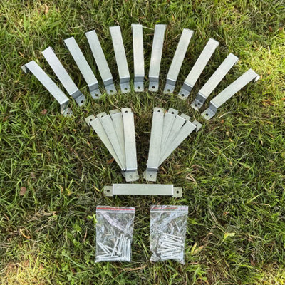 Fence Panel Security Brackets Set (20 Pack) Galvanized Steel Post Clips ...