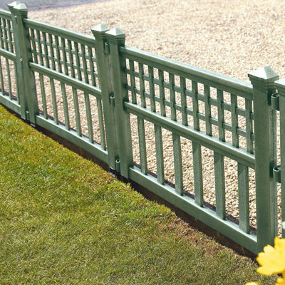 Fence Panels Garden Lawn Edging - Plastic Plant Border Landscape - With ...