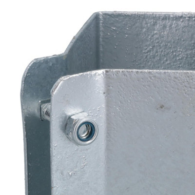 Fence Post Bolt Down Shoe Holder Support Clamp Galvanised 100 x 100mm 2PK