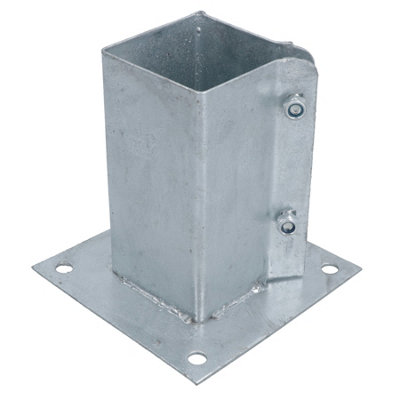 Fence Post Bolt Down Shoe Holder Support Clamp Galvanised 75 x 75mm 12PK