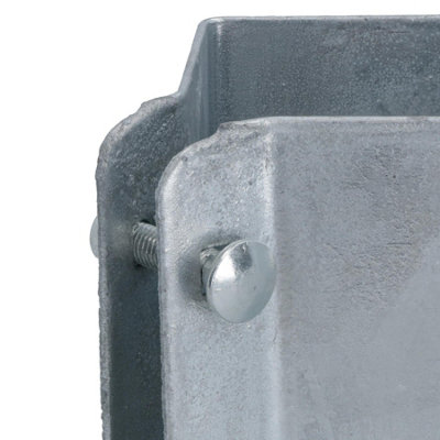 FENCE POST BOLT DOWN SHOE HOLDER SUPPORT CLAMP GALVANISED 75 X 75MM 2PK