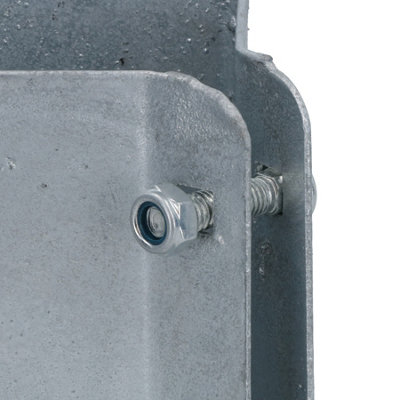 Fence Post Bolt Down Shoe Holder Support Clamp Galvanised 75 x 75mm 4PK