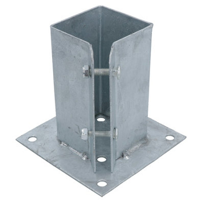 Fence Post Bolt Down Shoe Holder Support Clamp Galvanised 75 x 75mm 4PK