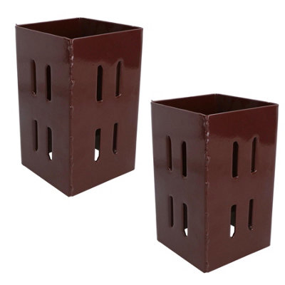 Fence Post Extender Holder Support 75mm x 75mm Easy Grip Panel Trellis 2PK