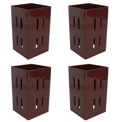 Fence Post Extender Holder Support 75mm x 75mm Easy Grip Panel Trellis 4PK