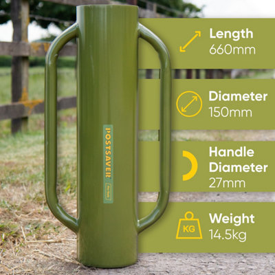Fence Post Rammer Heavy Duty 14.5kg for 6 inch 150mm posts Professional ...