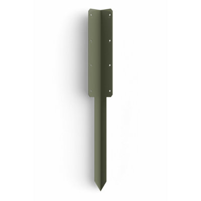 FENCEMATE DOUBLE SLEEPER PIN CORNER BRACKET 750X2MM OLIVE RAL 7002