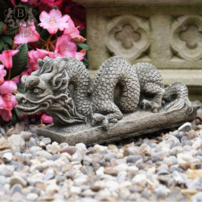FENG SHUI DRAGON STONE STATUE ORIENTAL CHINESE ASIAN DRAGONS OUTDOOR GARDEN