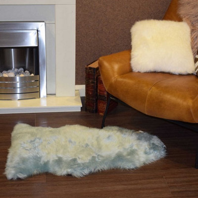 Fenland Indoor Single Australian Real Sheepskin Rug - Duck Egg (90 cm x ...