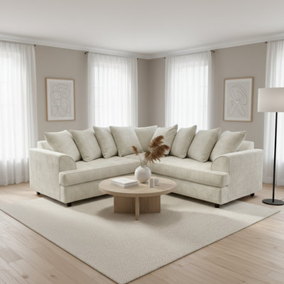 Ferguson Chenille Corner Sofa with Deep Seats and Angular Arms