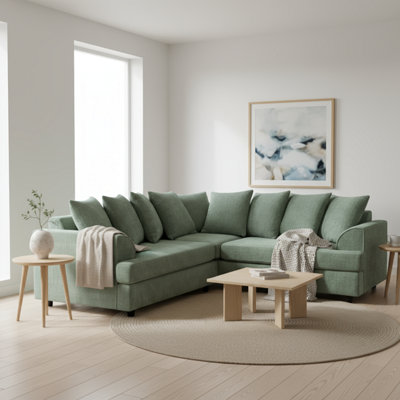 Ferguson Chenille Corner Sofa with Deep Seats and Angular Arms