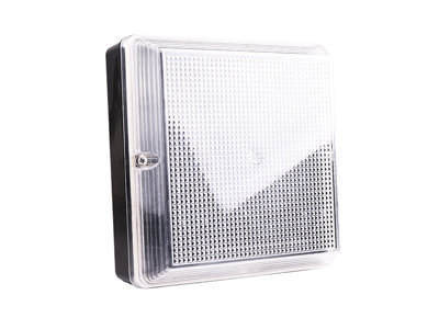 Fern Howard ECO Mini-Max LED Black Base Clear Diffuser Bulkhead with ...