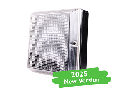 Fern Howard ECO Mini-Max LED Black Base Clear Diffuser Bulkhead with ...