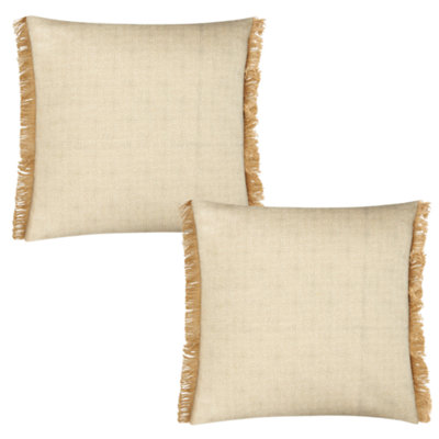 Fero Pebble Fringed Filled Decorative Throw Scatter Cushion - 45 x 45cm ...