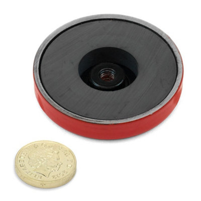 Ferrite Limpet Pot Magnet c/w M6 threaded hole for Semi-Permanent ...