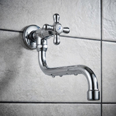 Ferro Single Knob Vintage Crosshead Cold Water Wall Mounted Swivel ...