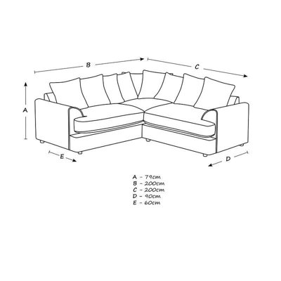 Ferrous Premium Cord Fabric Double Corner Sofa | DIY at B&Q