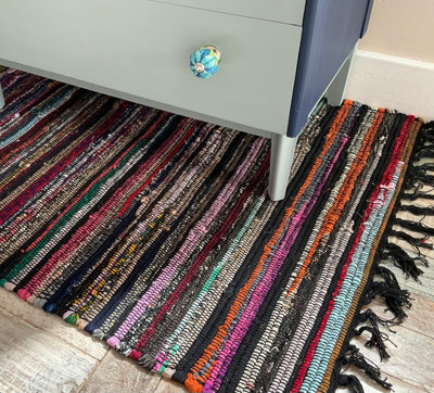 Festival Recycled Cotton Blend Rag Rug in Varied Colourways Indoor and ...