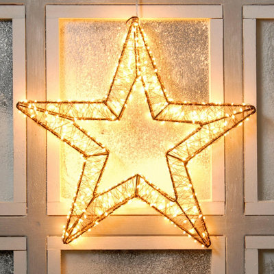 Festive 36cm Twinkling Dewdrop Star Christmas Decoration 480 Warm White ...
