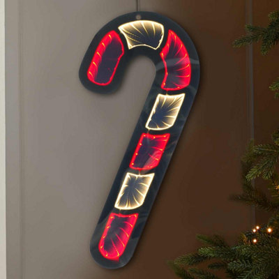 Festive 40cm Candy Cane Infinity Light