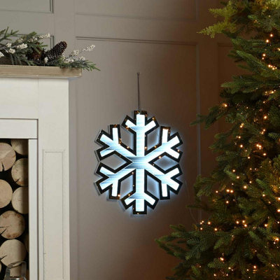Festive 40cm Hanging Snowflake Infinity Light | DIY at B&Q