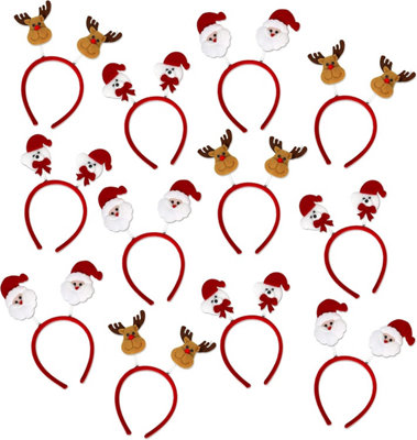 Festive Christmas Head Bopper Headbands Pack of 12