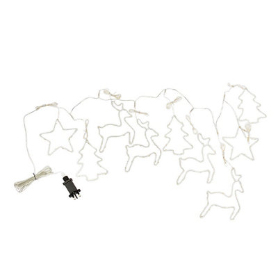 Festive Curtain String Lights - Mains Powered Indoor Outdoor Christmas ...