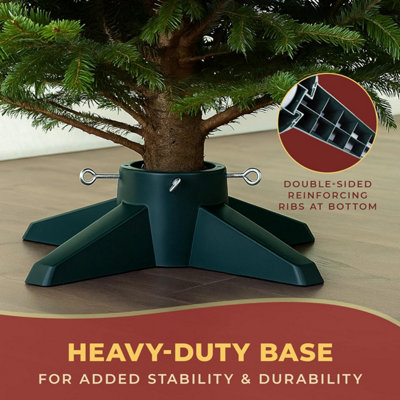 Festive Fix Christmas Tree Stand, Heavy Duty Holder for 6ft Real Trees ...