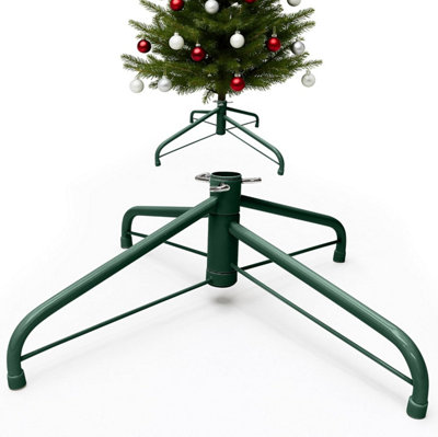 Festive Fix Green Metal Christmas Tree Stand Heavy Duty Base with ...