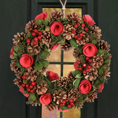 Festive Folly All Season Front Door Wreath Home Decoration Wreath 36cm | DIY at B&Q