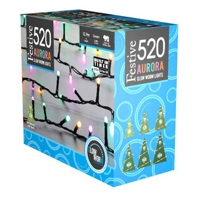 Festive Indoor & Outdoor 5ft Christmas Tree Lights 520 Aurora LEDs