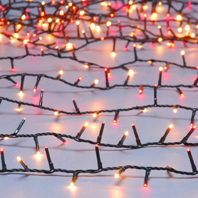 Festive Indoor & Outdoor 7ft Christmas Tree Sparkle Lights 1000 Red ...