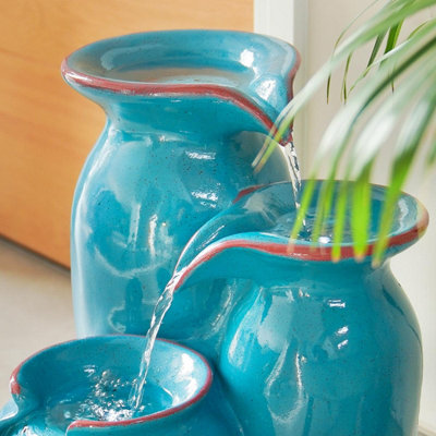 Festive Lights Solar & Mains Powered Cascading Water Feature IP68 ...