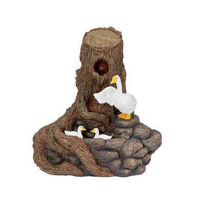 Festive Lights Solar Powered Hybrid Feather Duck Falls Water Feature ...