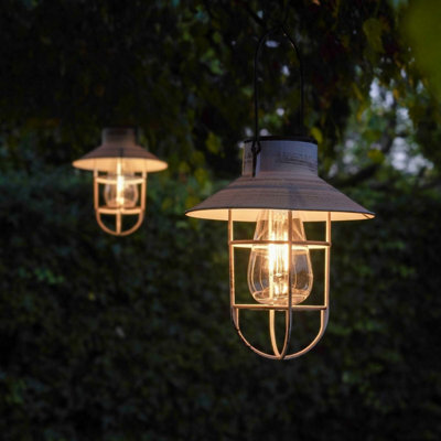Festive Lights Twin Pack Solar Powered Filament Effect Hanging ...