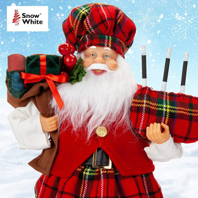 Festive Scottish Standing Father Christmas 30CM