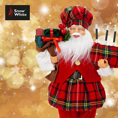 Festive Scottish Standing Father Christmas 30CM