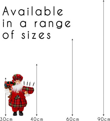 Festive Scottish Standing Father Christmas 30CM