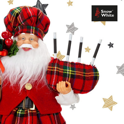 Festive Scottish Standing Father Christmas 30CM