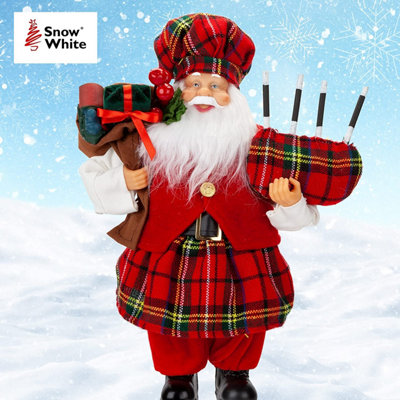 Festive Scottish Standing Father Christmas 30CM